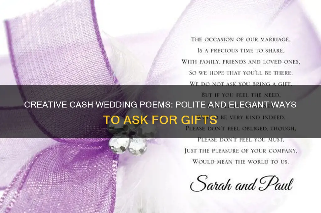 Creative Cash Wedding Poems: Polite And Elegant Ways To Ask For Gifts ...