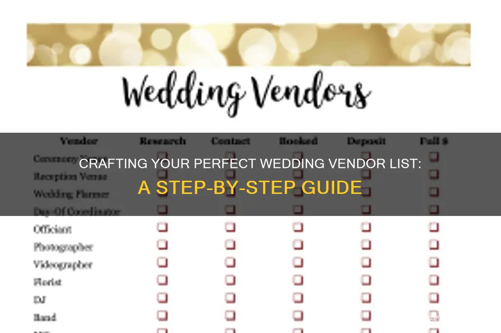 Crafting Your Perfect Wedding Vendor List: A Step-By-Step Guide ...