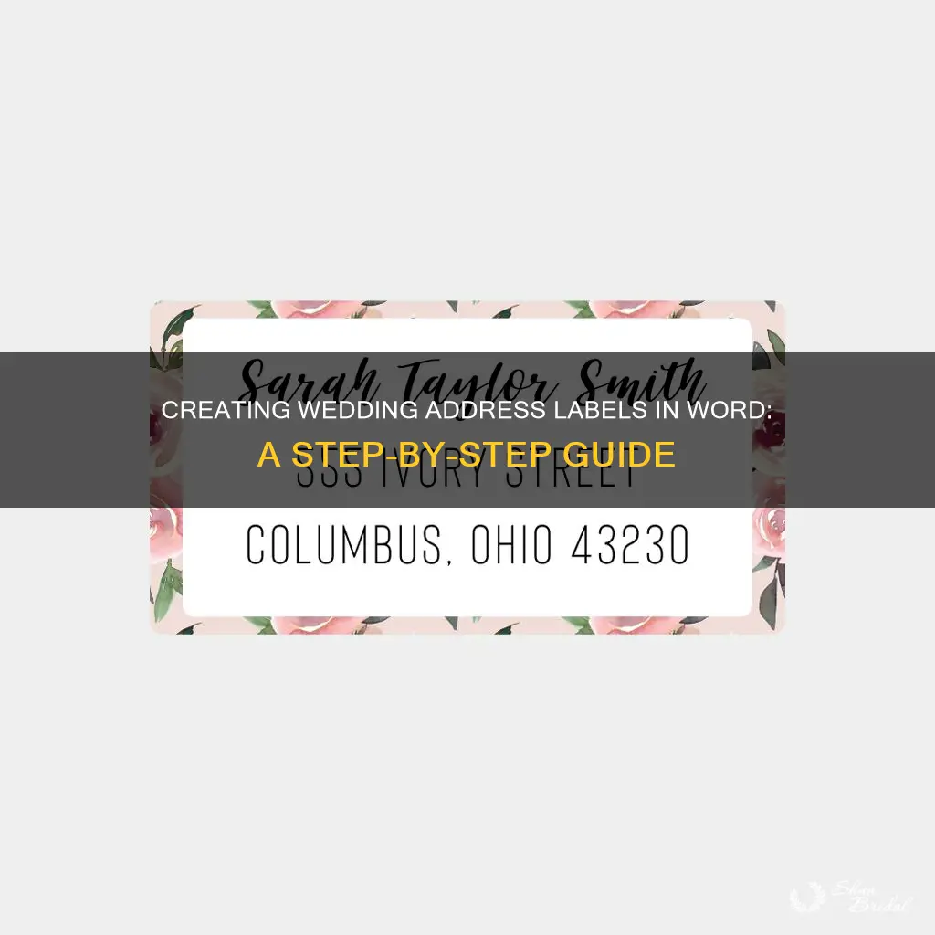 Creating Wedding Address Labels In Word: A Step-By-Step Guide | ShunBridal