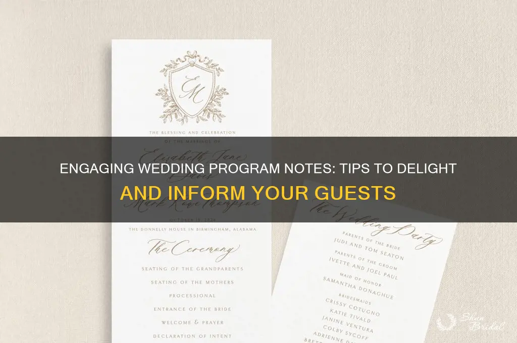 Engaging Wedding Program Notes: Tips To Delight And Inform Your Guests ...