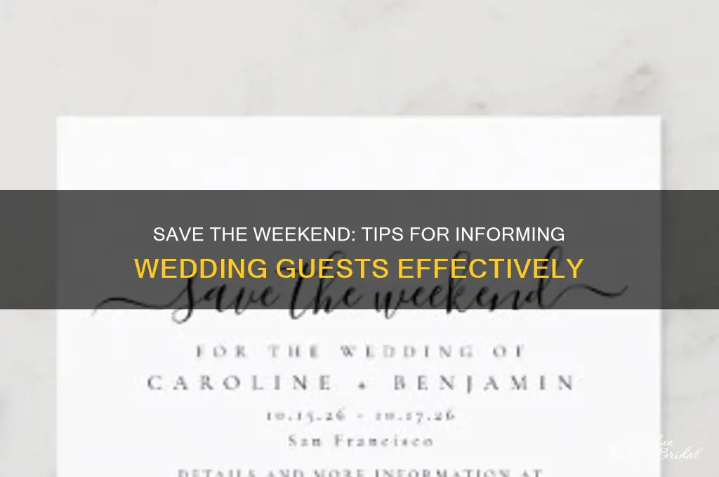 Save The Weekend: Tips For Informing Wedding Guests Effectively ...