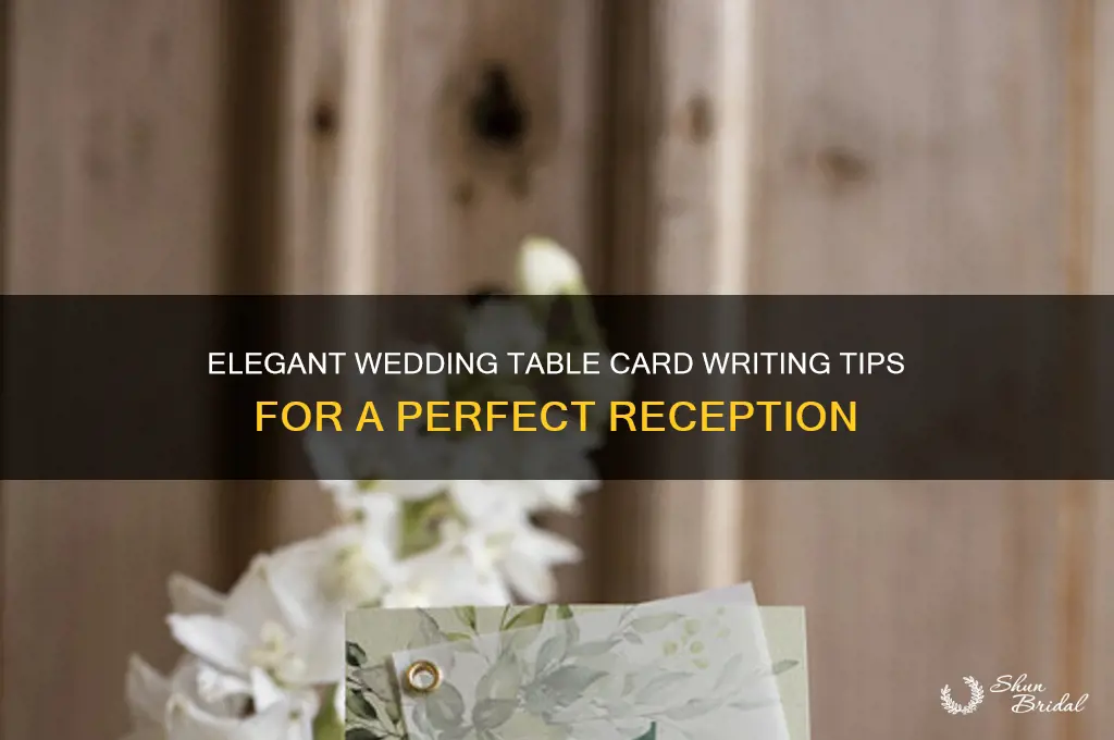 Elegant Wedding Table Card Writing Tips For A Perfect Reception ...