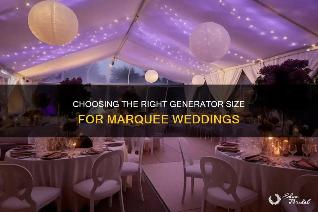 Choosing The Right Generator Size For Marquee Weddings | ShunBridal