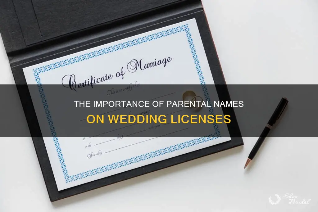 The Importance Of Parental Names On Wedding Licenses | ShunBridal